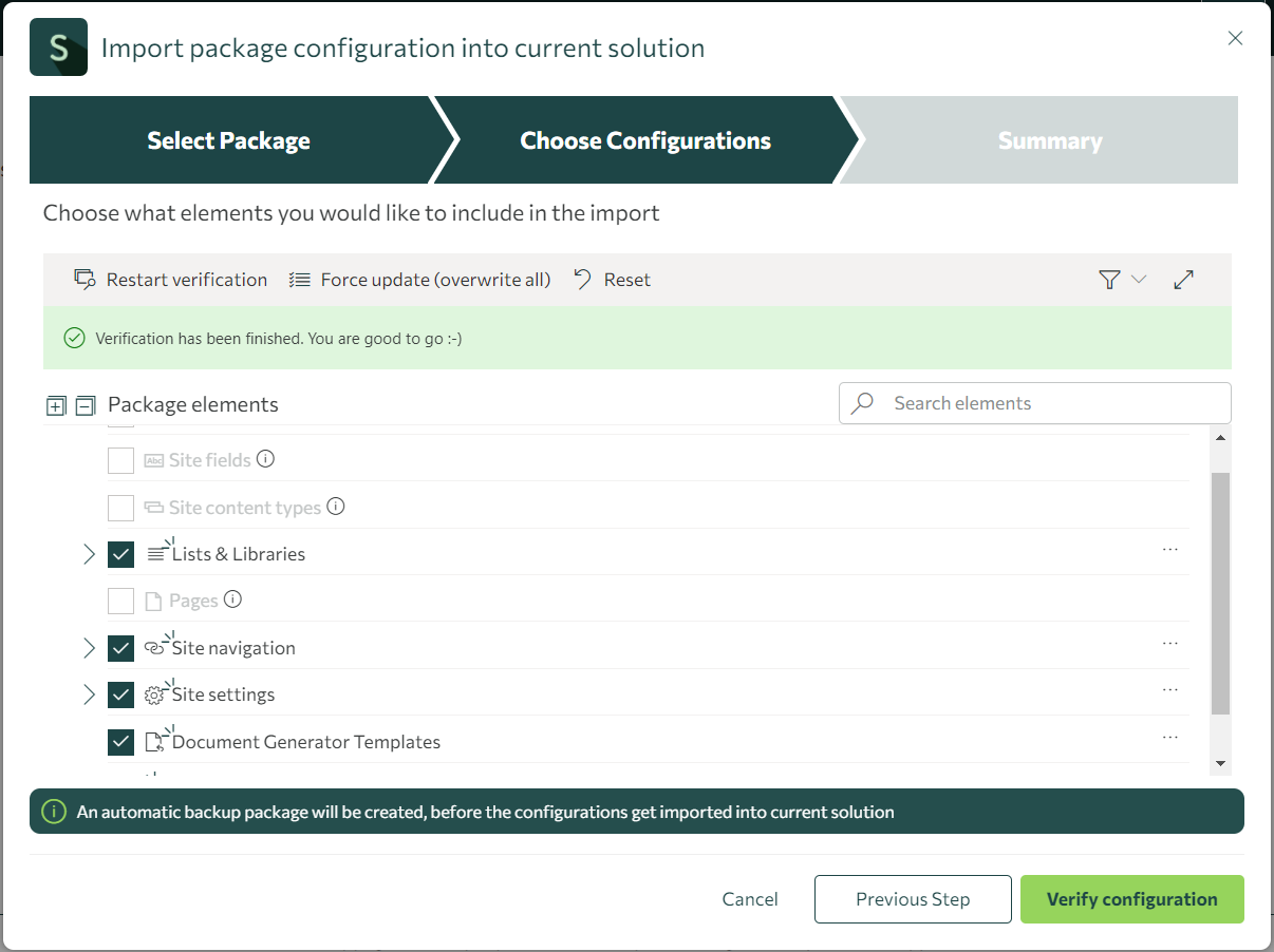 Import Package Configuration (Solution Merge) – skybow Portal