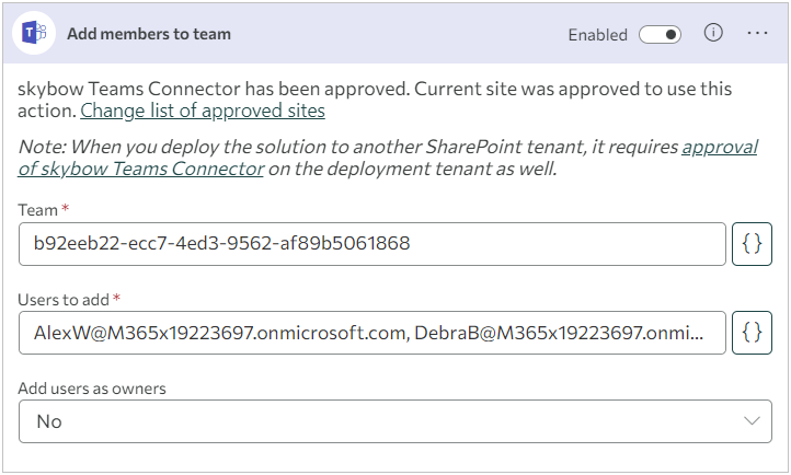 Action: Add members to team – skybow Portal
