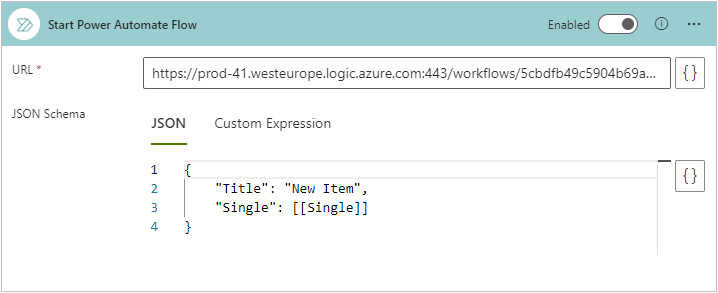 Action: Start Power Automate / Azure Function – skybow Portal