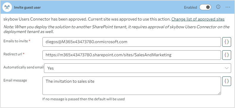 Action: Invite guest user – skybow Portal